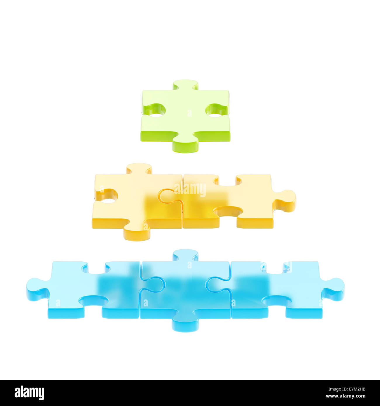 Pyramid made of puzzle pieces isolated Stock Photo - Alamy