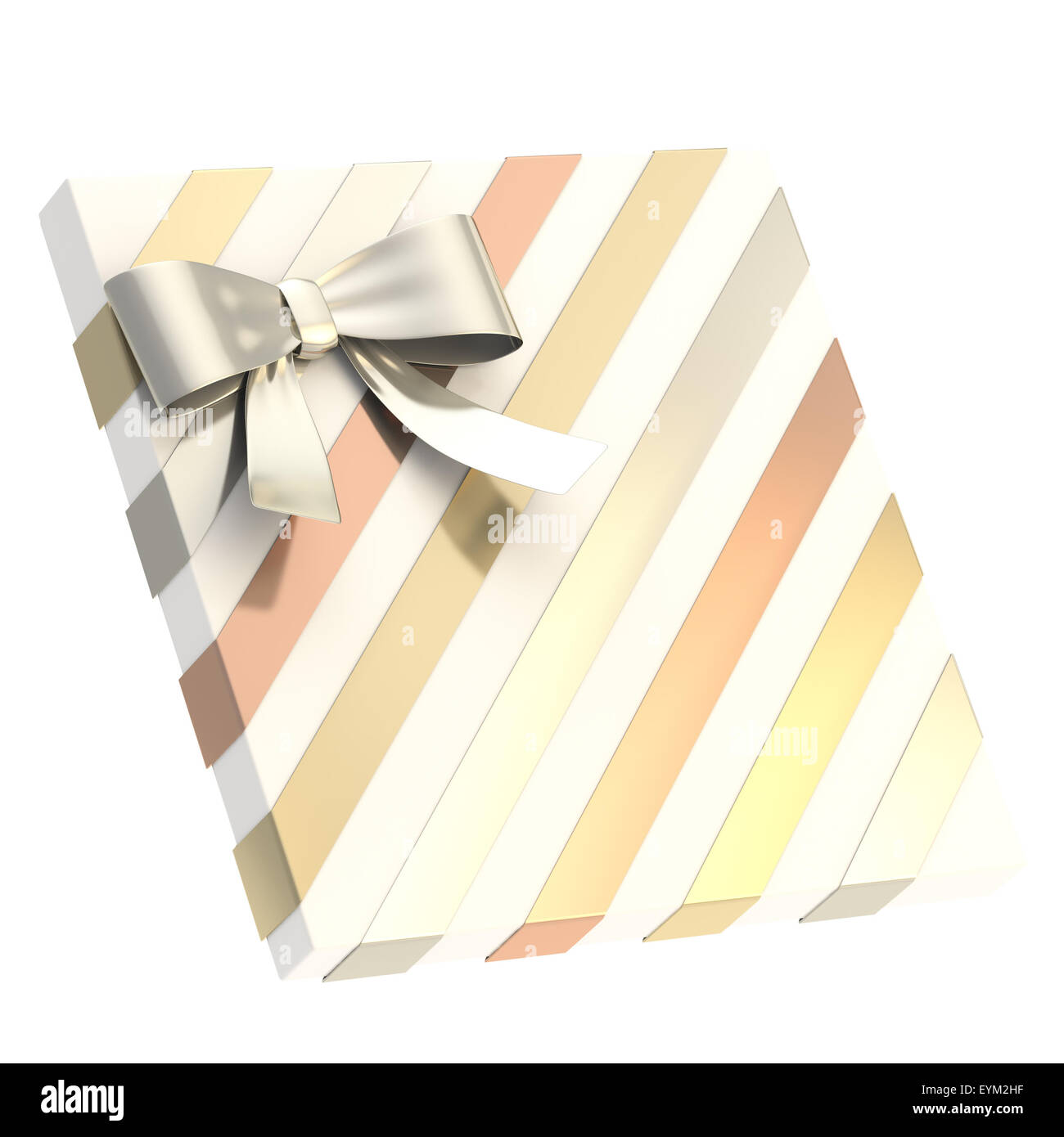 Wrapped gift box with a bow and ribbon Stock Photo - Alamy