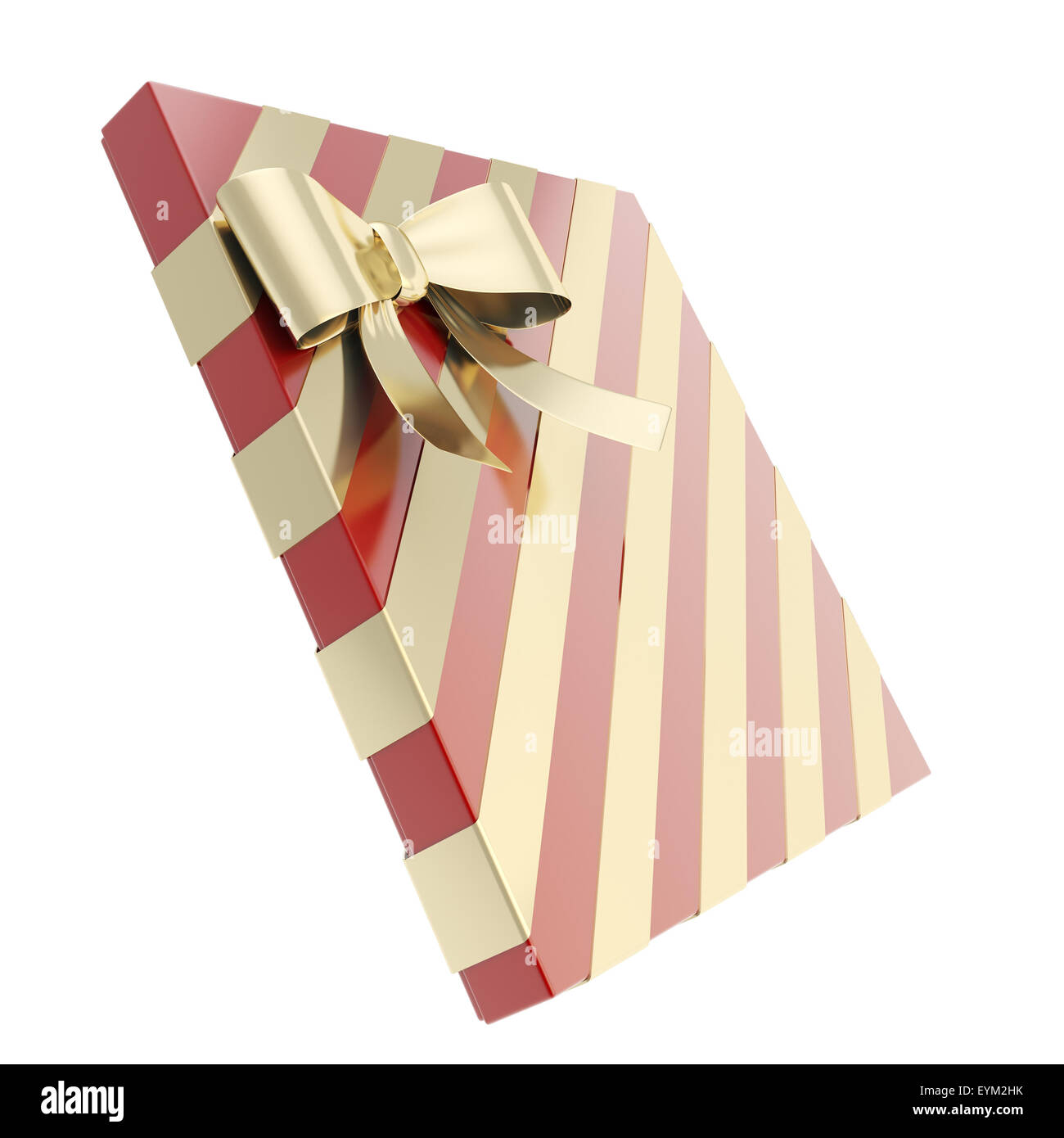 Wrapped gift box with a bow and ribbon Stock Photo - Alamy