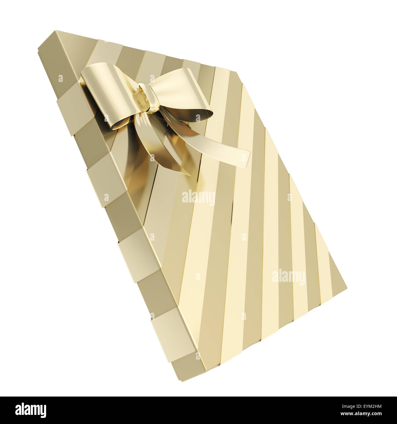 Wrapped gift box with a bow and ribbon Stock Photo - Alamy