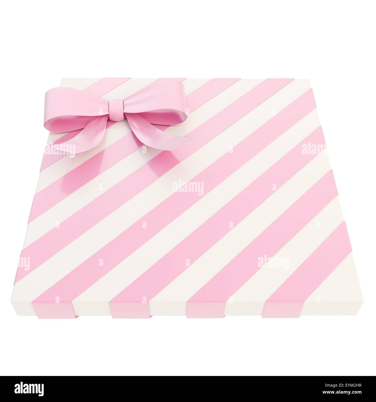 Wrapped gift box with a bow and ribbon Stock Photo - Alamy