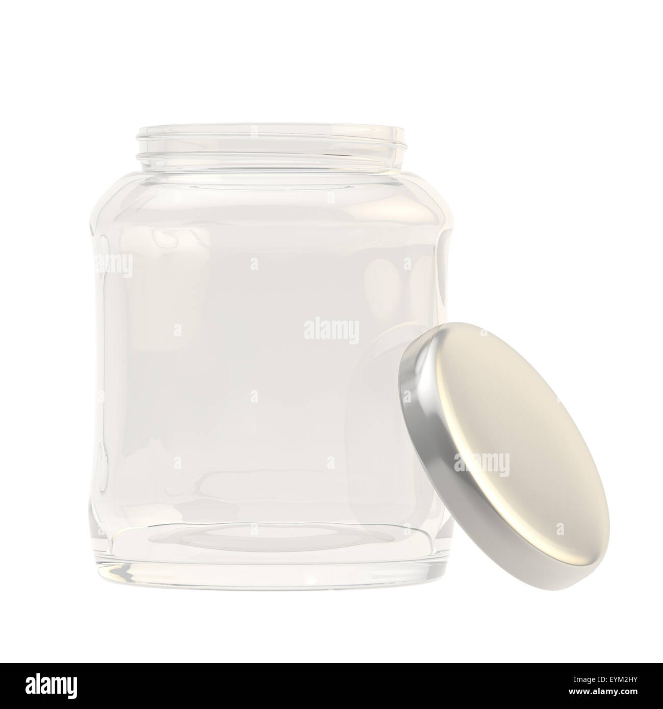 Metal cap next to a glass jar Stock Photo - Alamy