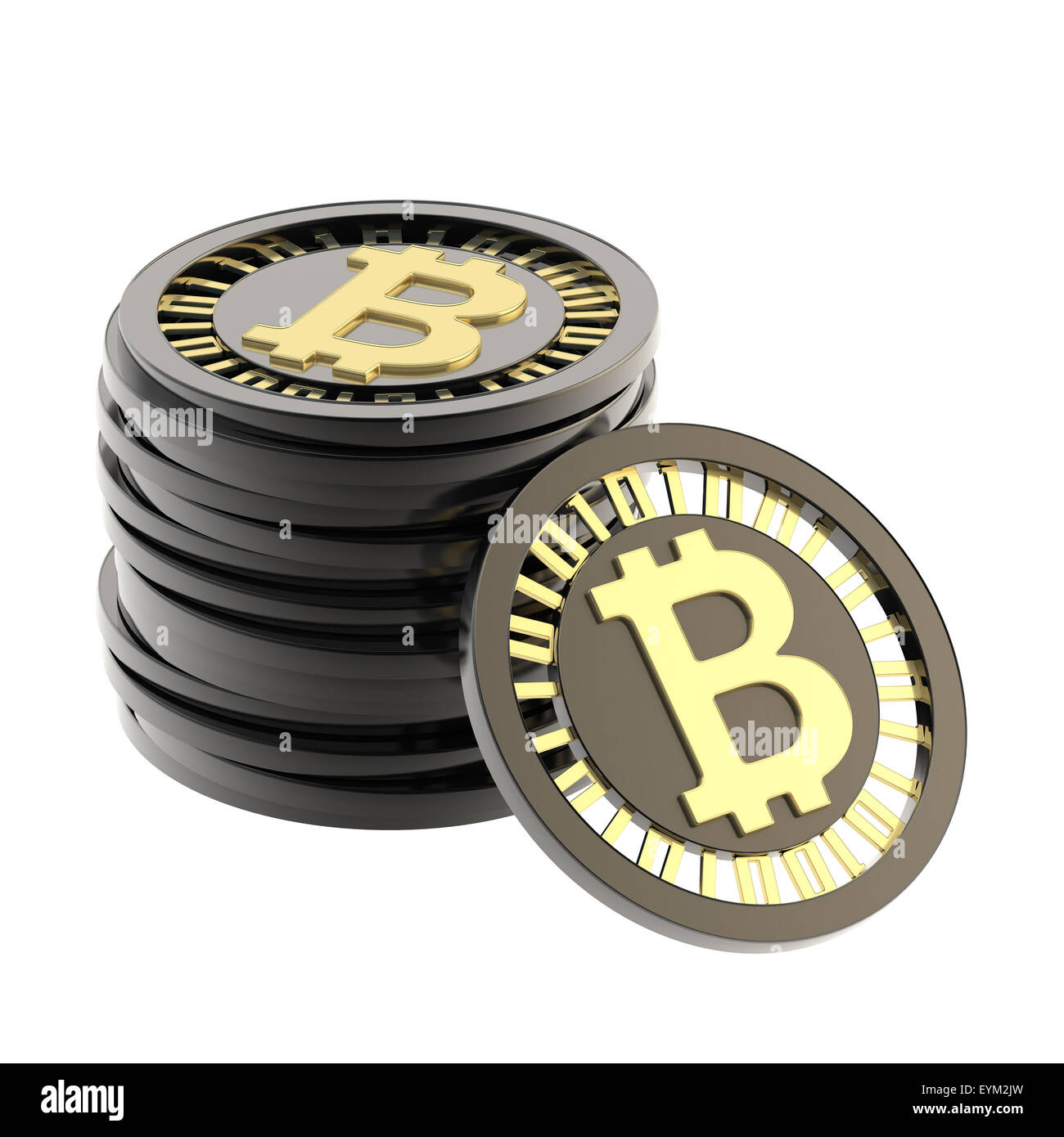 Pile gold bitcoin coins Cut Out Stock Images & Pictures - Alamy