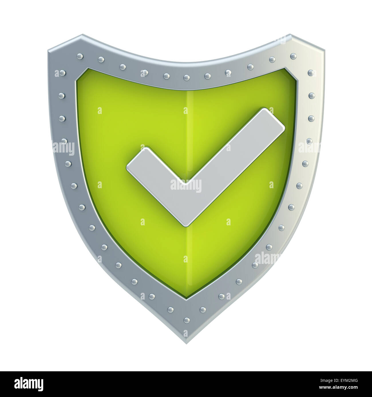 Shield green icon check Cut Out Stock Images & Pictures - Alamy
