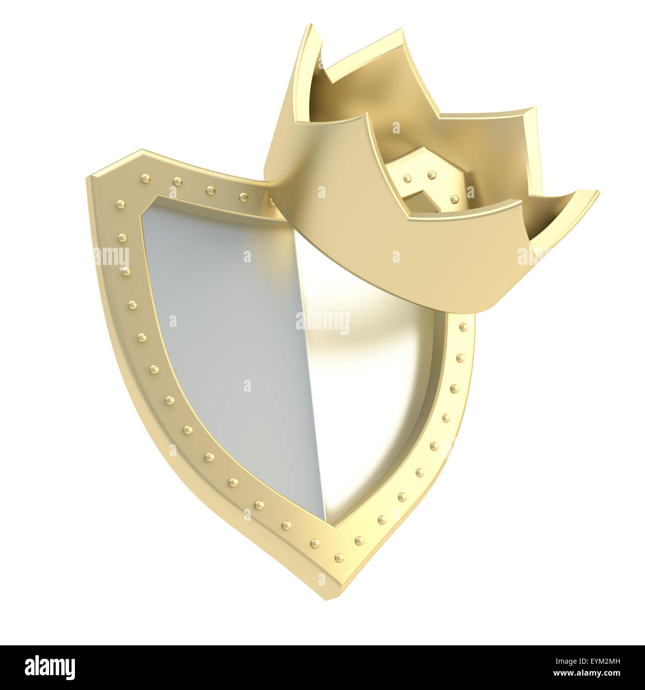 Gold shield emblem icon golden hi-res stock photography and images - Alamy