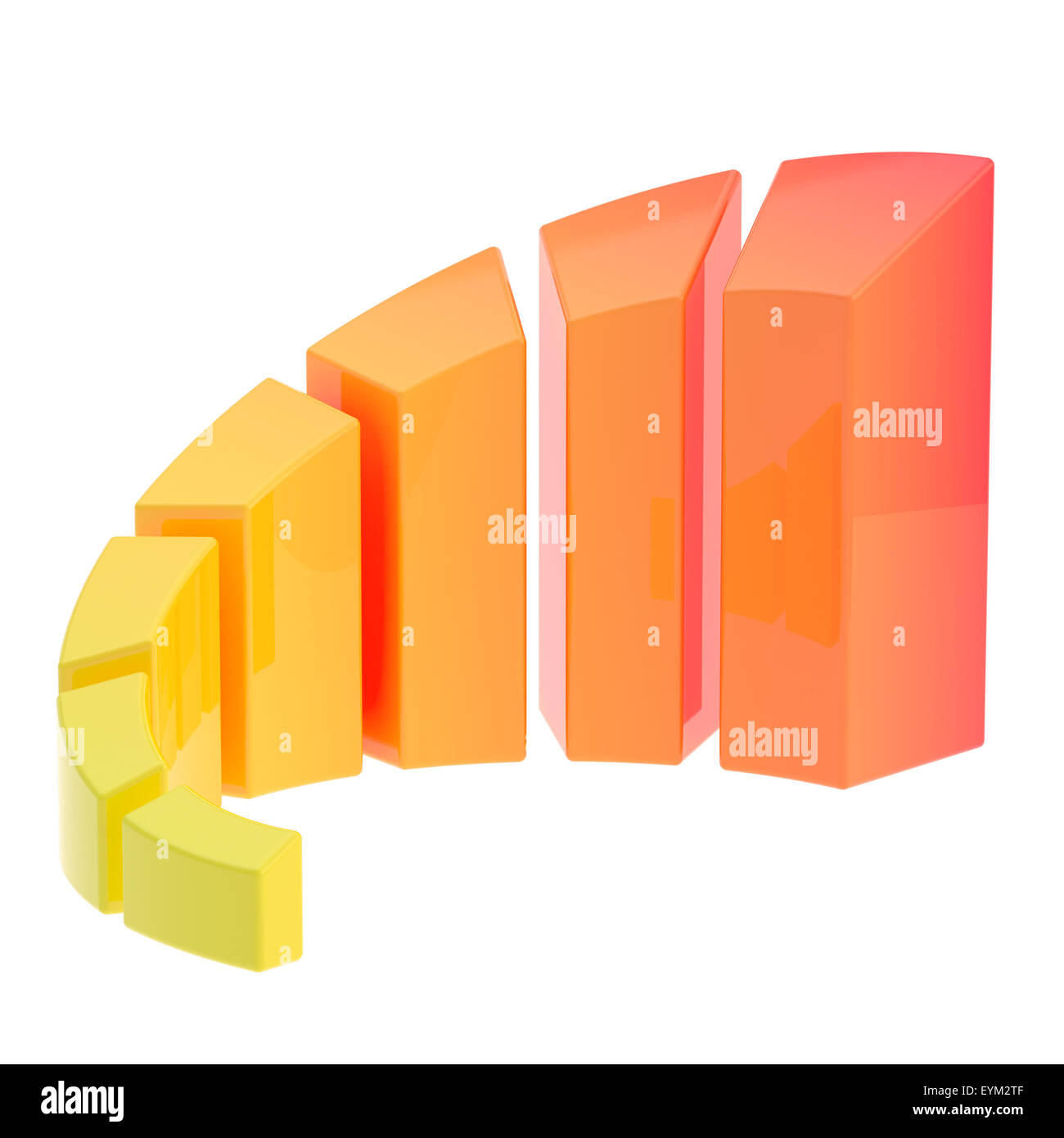 Growing bar chart graph isolated Stock Photo - Alamy