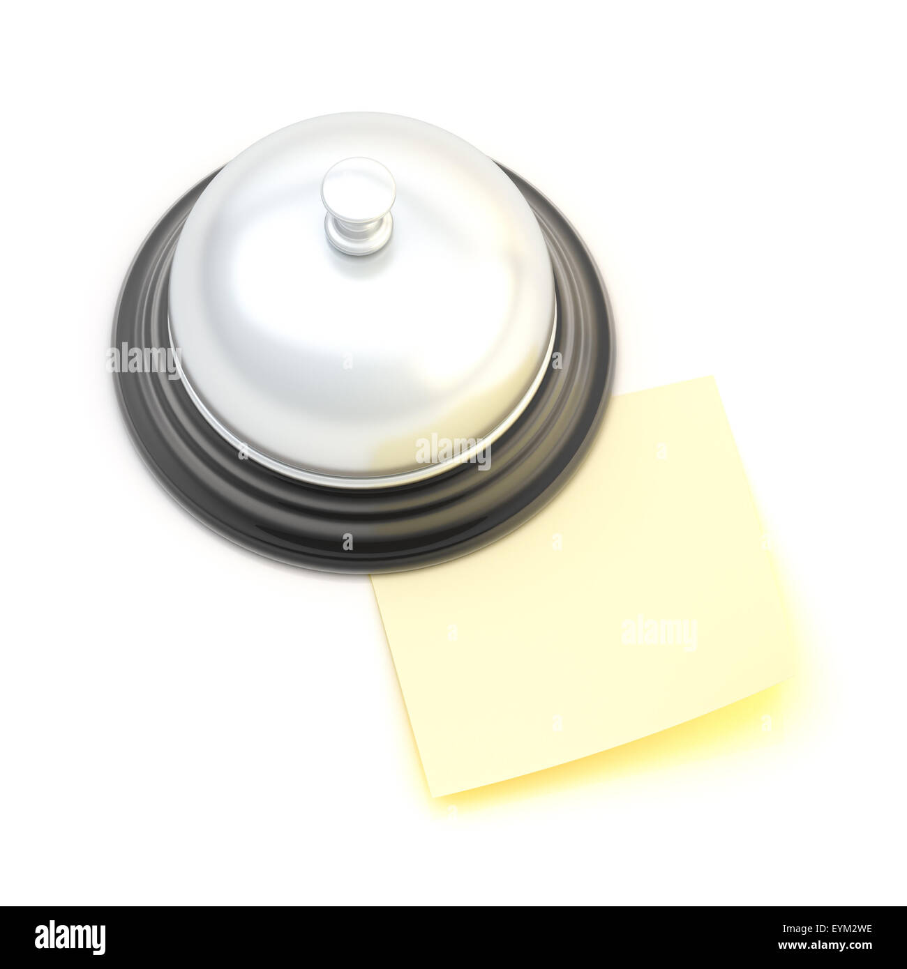 Emtpy note under reception bell Stock Photo - Alamy