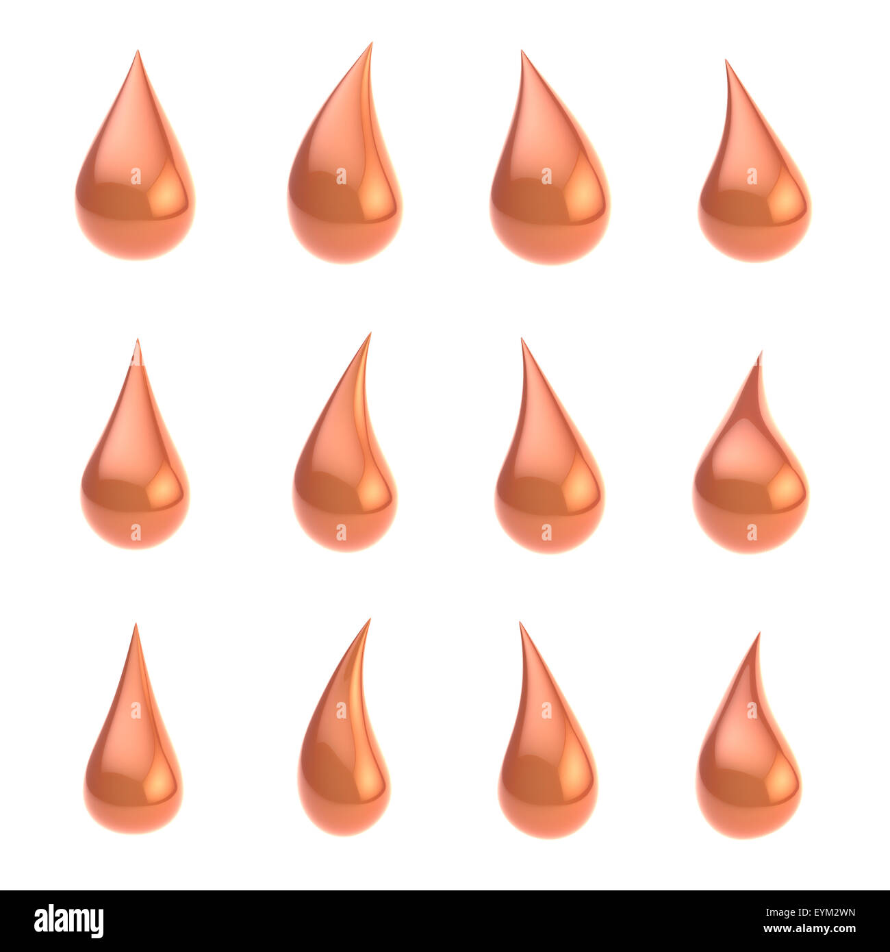 Set of twelve liquid drops isolated Stock Photo - Alamy