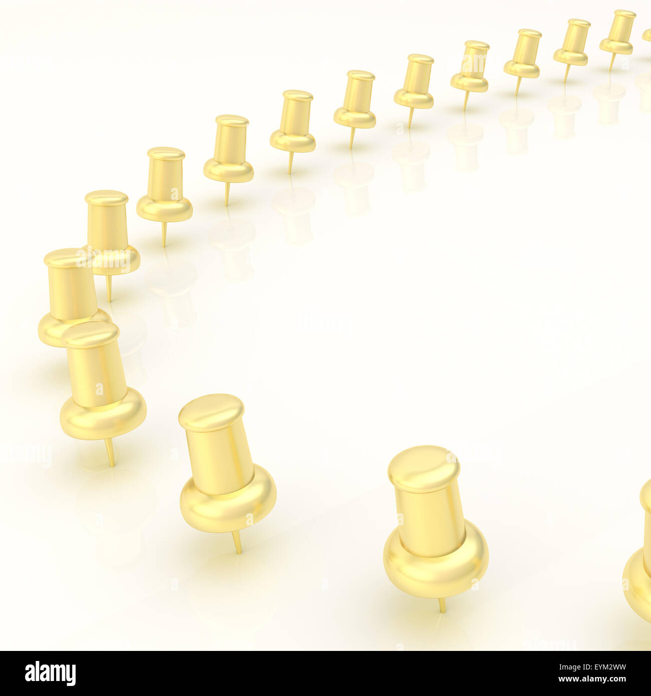Line of office pins composition Stock Photo - Alamy