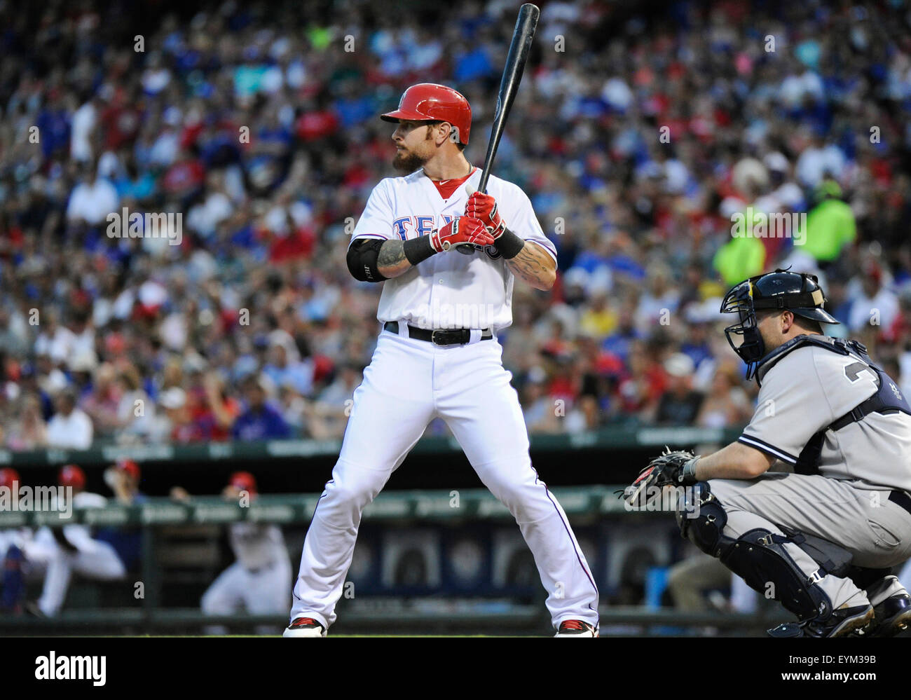 JUL 30, 2015: Texas Rangers left fielder Josh Hamilton #32 during an ...