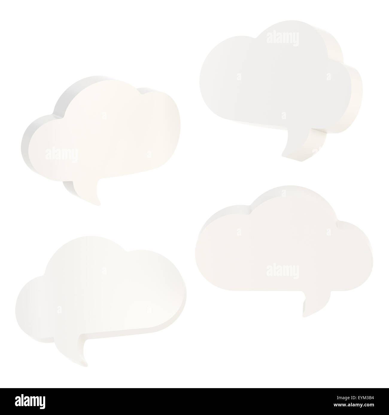 Cloud shaped text bubbles isolated Stock Photo - Alamy