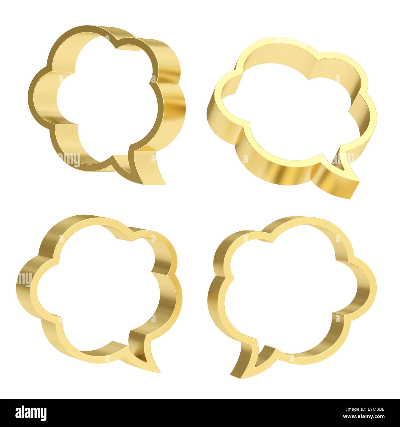 Cloud shaped text bubbles isolated Stock Photo - Alamy