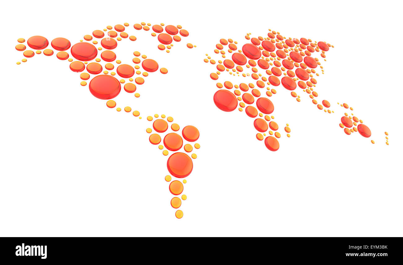 World map made of round shapes Stock Photo - Alamy