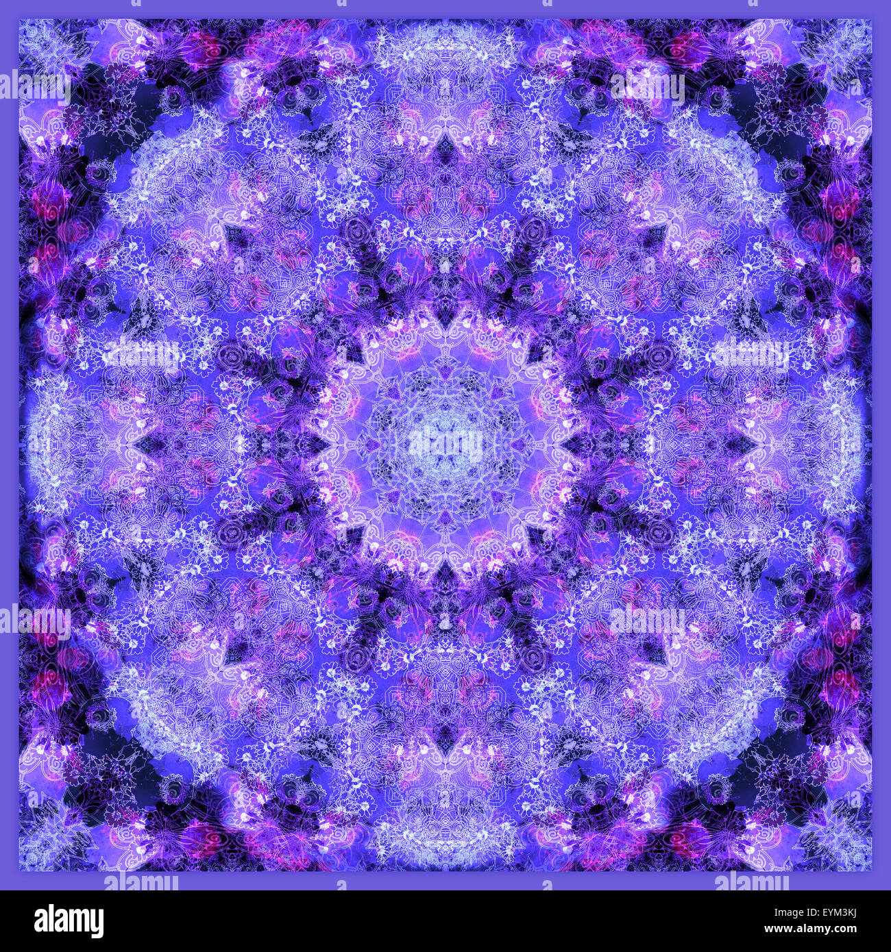 Mandala, filigree symmetrical arrangement in lilac Stock Photo - Alamy