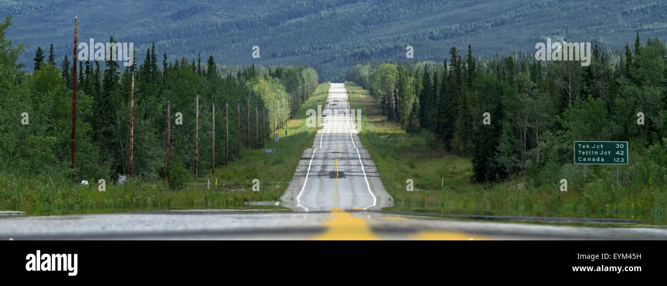 North America, the USA, Alaska, Glenn Highway Panorama Stock Photo - Alamy