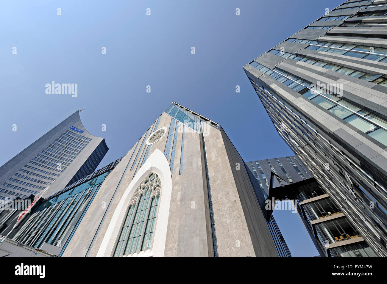 Modern architecture on the place Augustus in Leipzig, the new ...