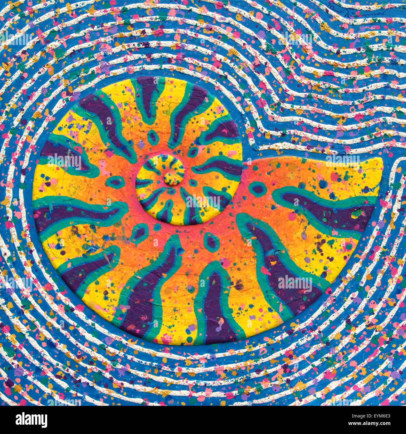 Nautilus. Original colorful acrylic painting on canvas Stock Photo - Alamy