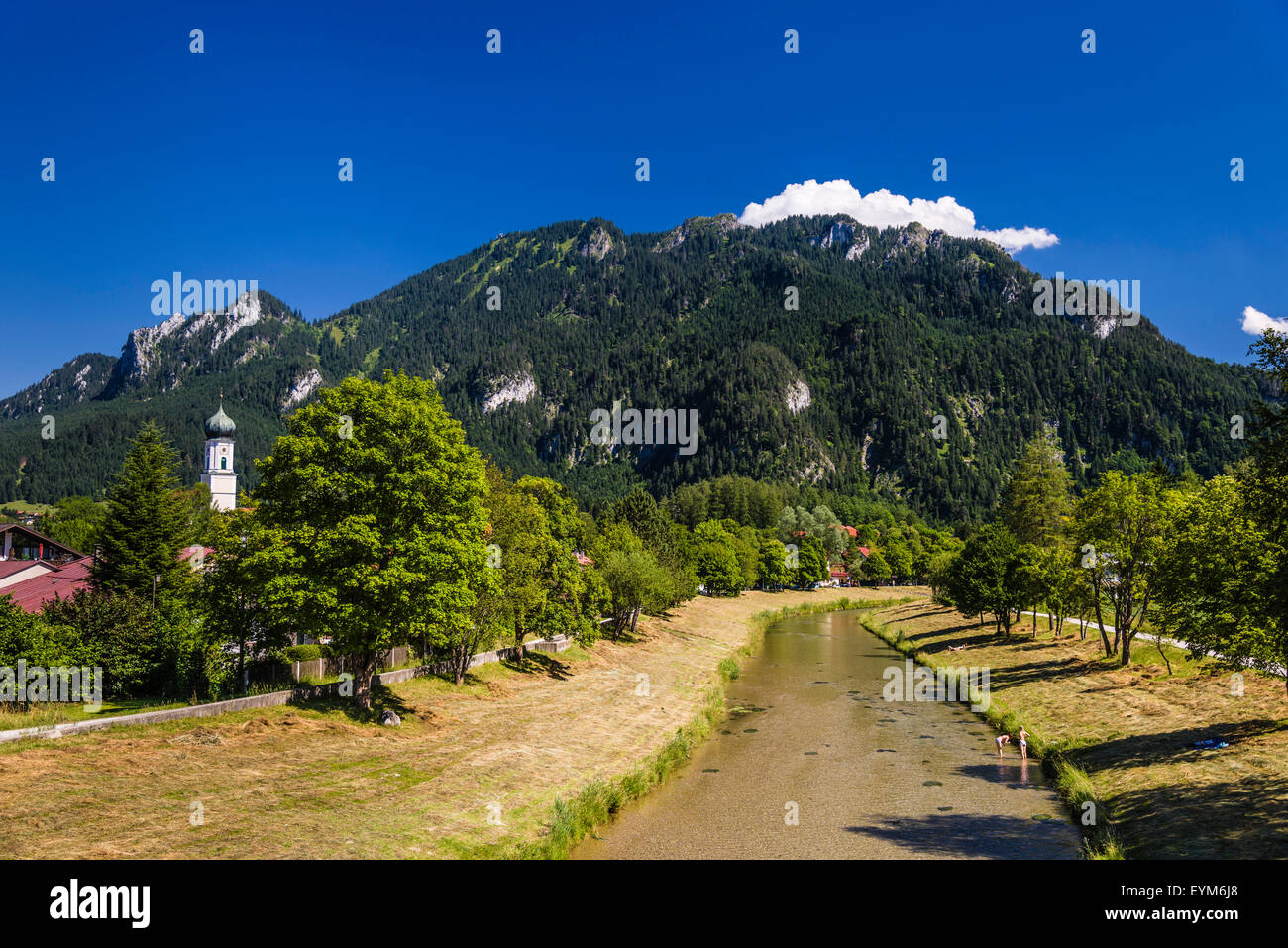 Germany, Bavaria, Upper Bavaria, Ammergau, Oberammergau, view from the ...