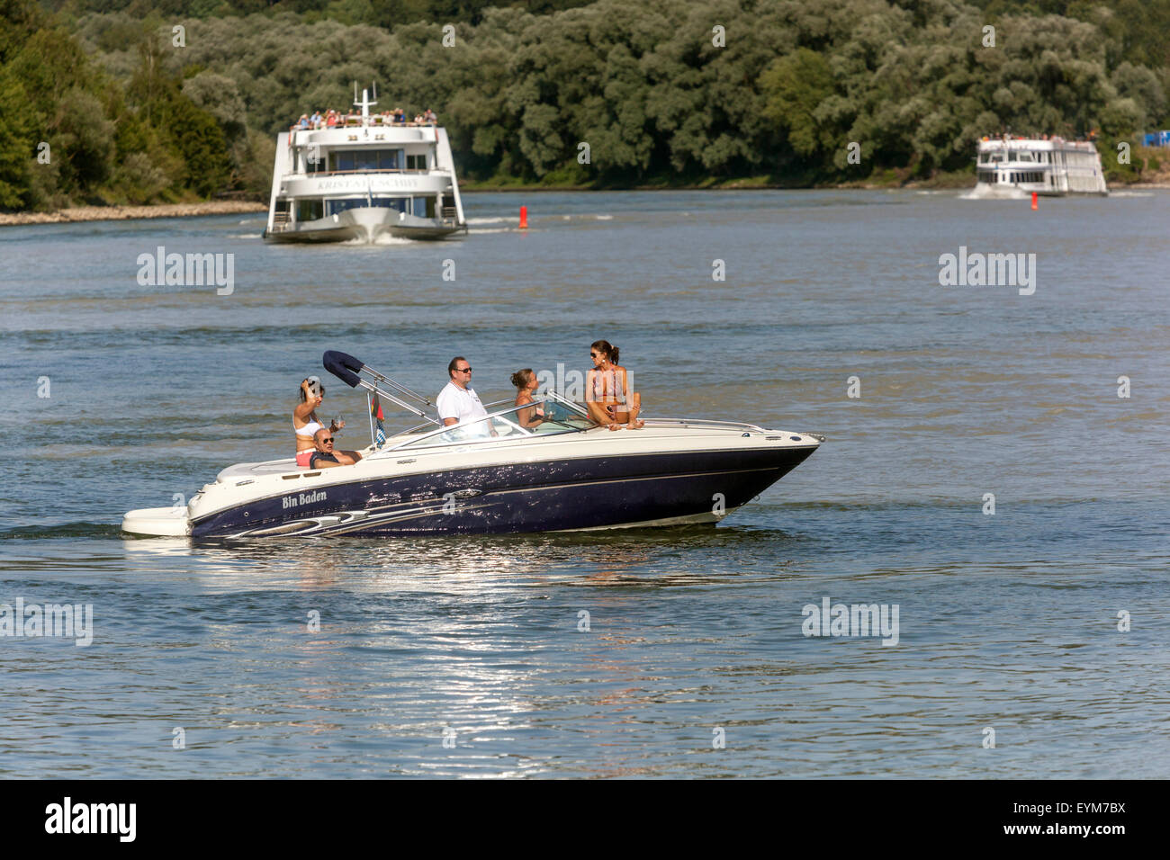 Ships at the confluence of the Danube and Inn. Passau, Lower Bavaria ...