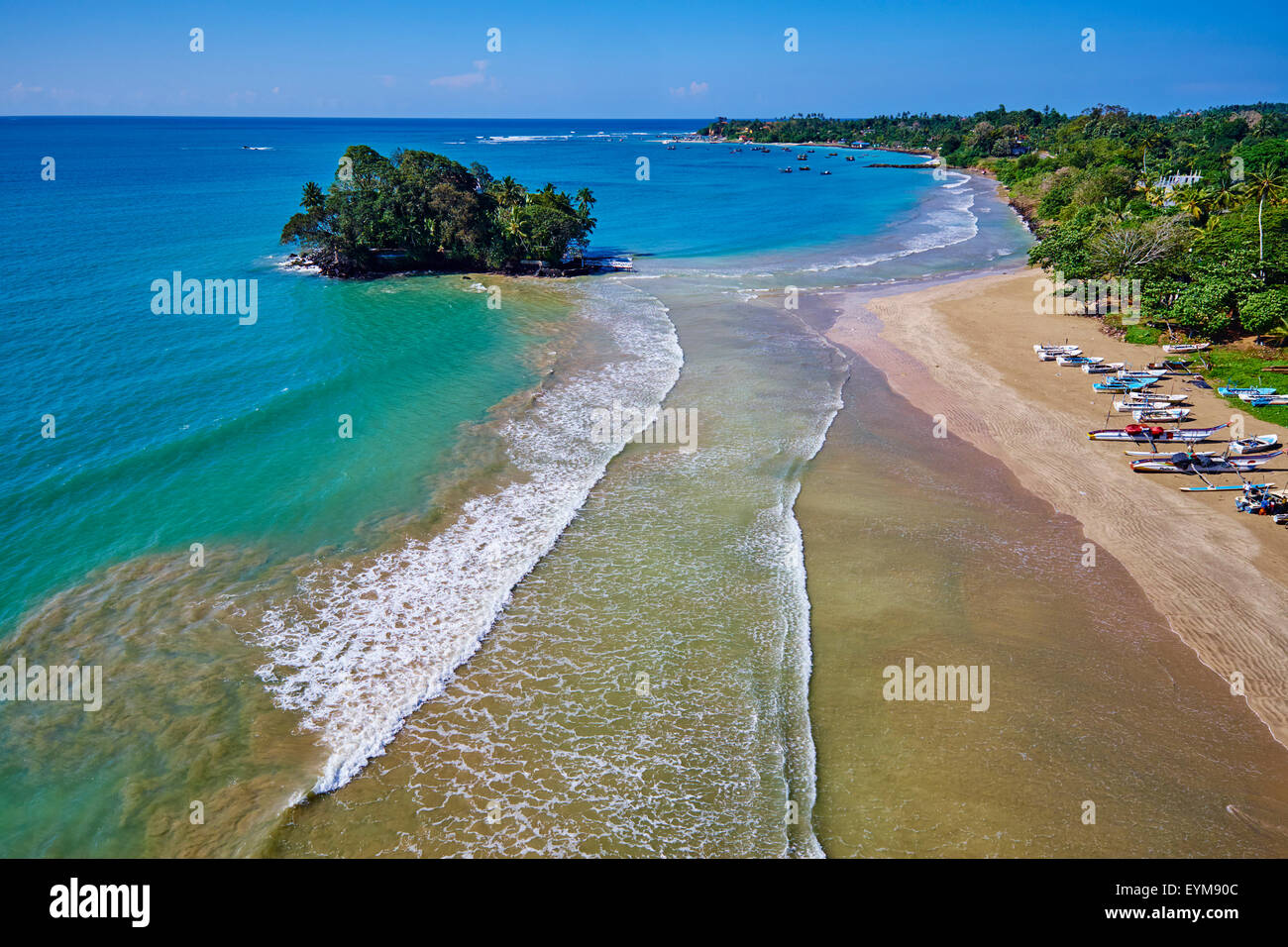 Sri Lanka, Southern Province, South Coast beach, Weligama bay ...