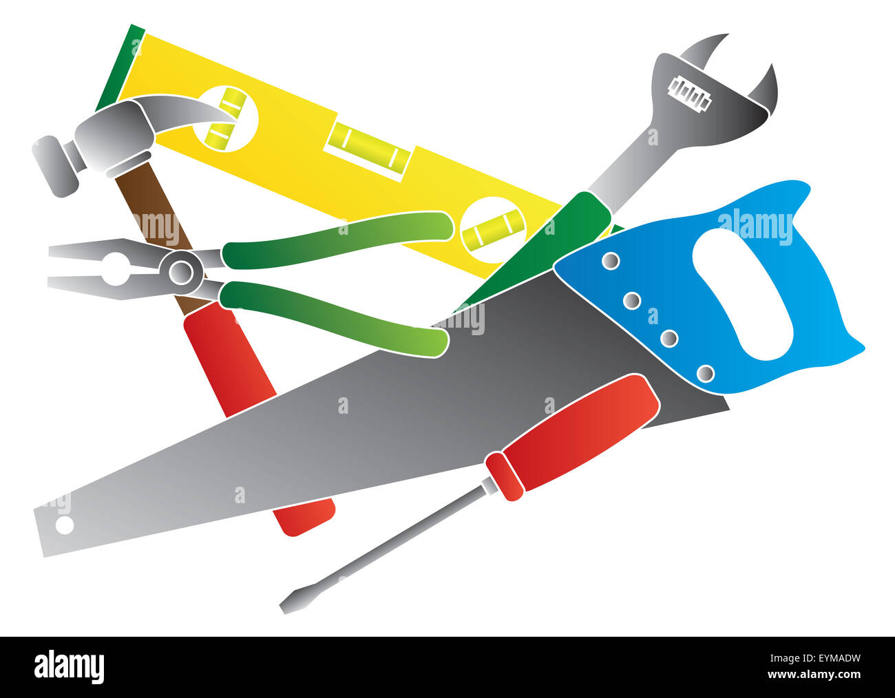 Carpentry construction tools collage background hi-res stock ...