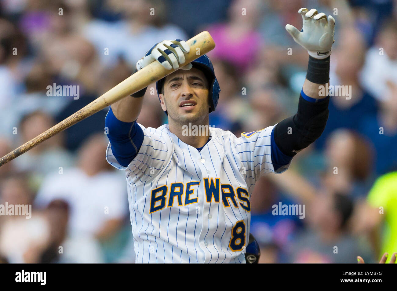 Milwaukee, WI, USA. 31st July, 2015. Milwaukee Brewers right fielder ...