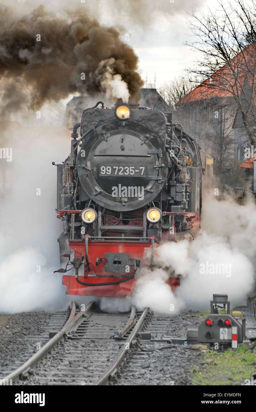 Wernigerode, HSB, railway station, narrow gauge, steam engine, lump ...