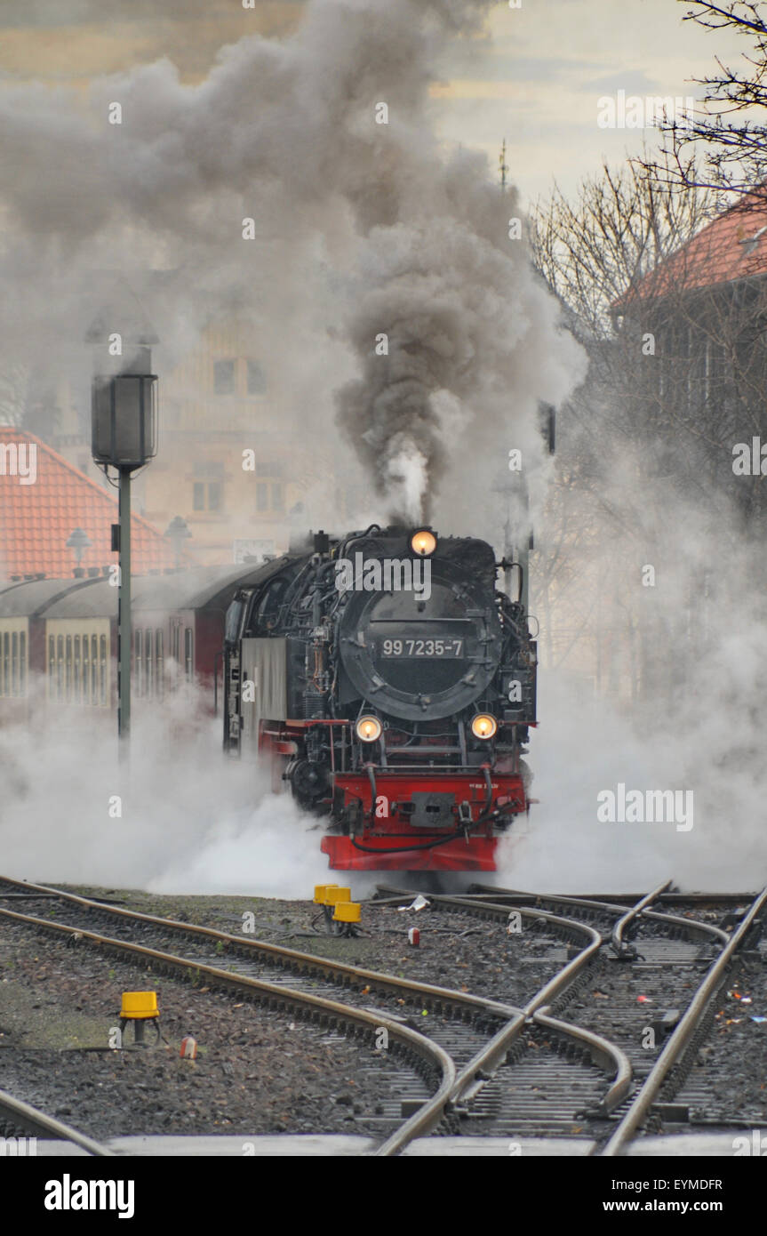 Wernigerode, HSB, railway station, narrow gauge, steam engine, Brocken ...