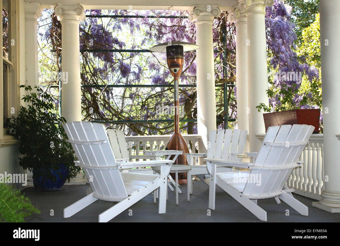 Beautiful setting in outdoor house porch Stock Photo - Alamy