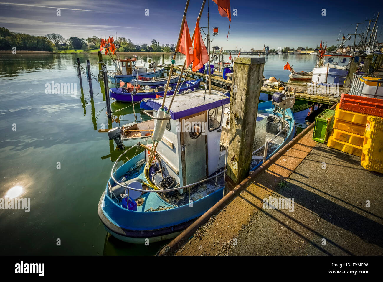 Germany, Schleswig-Holstein, Kappeln, harbour, fisherman, Schlei (inlet ... Germany, Schleswig-Holstein, Kappeln, harbour, fisherman, Schlei (inlet ...