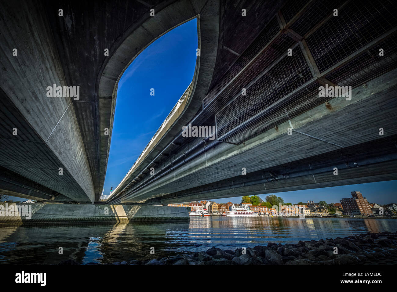 Germany, Schleswig-Holstein, Kappeln, Schlei (inlet), bridge, bascule ...