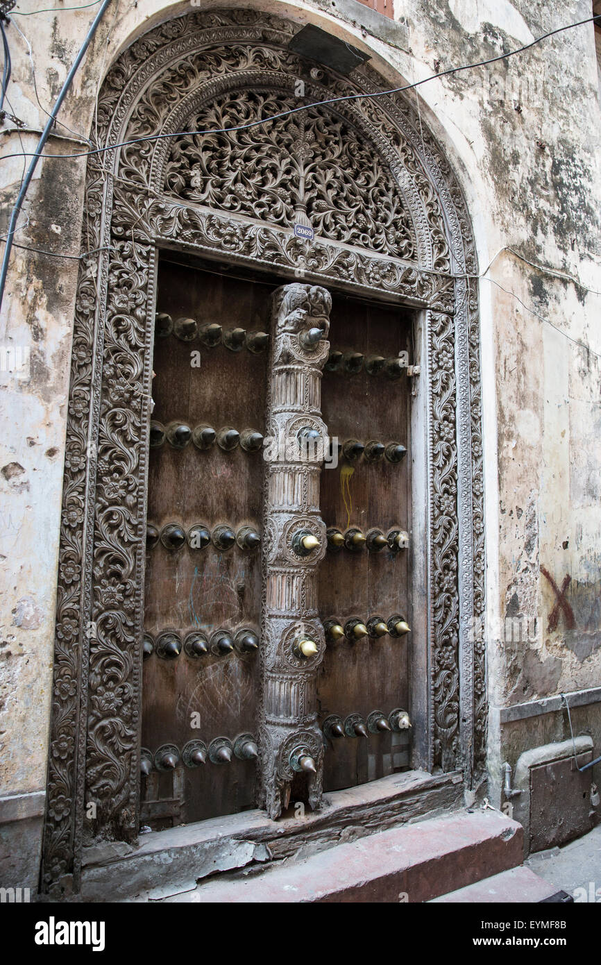 Tanzania, Zanzibar, Zanzibar City, historical centre Stone Town, wooden ...