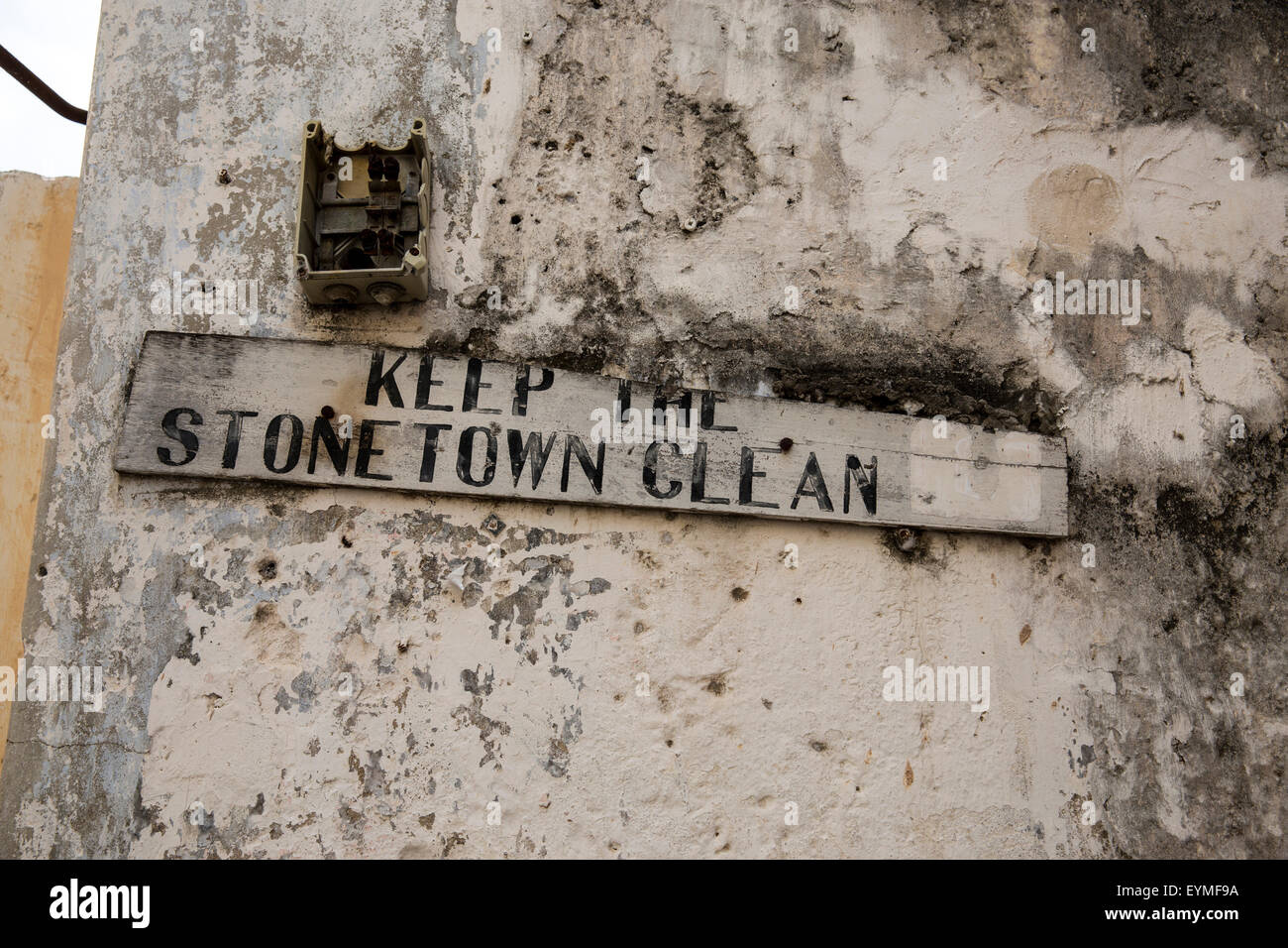Tanzania, Zanzibar, Zanzibar City, historical centre Stone Town, sign ...