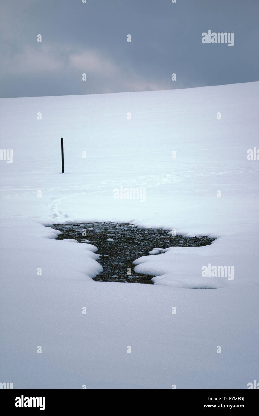 Scenery, puddle, ice, snow, winter Stock Photo - Alamy