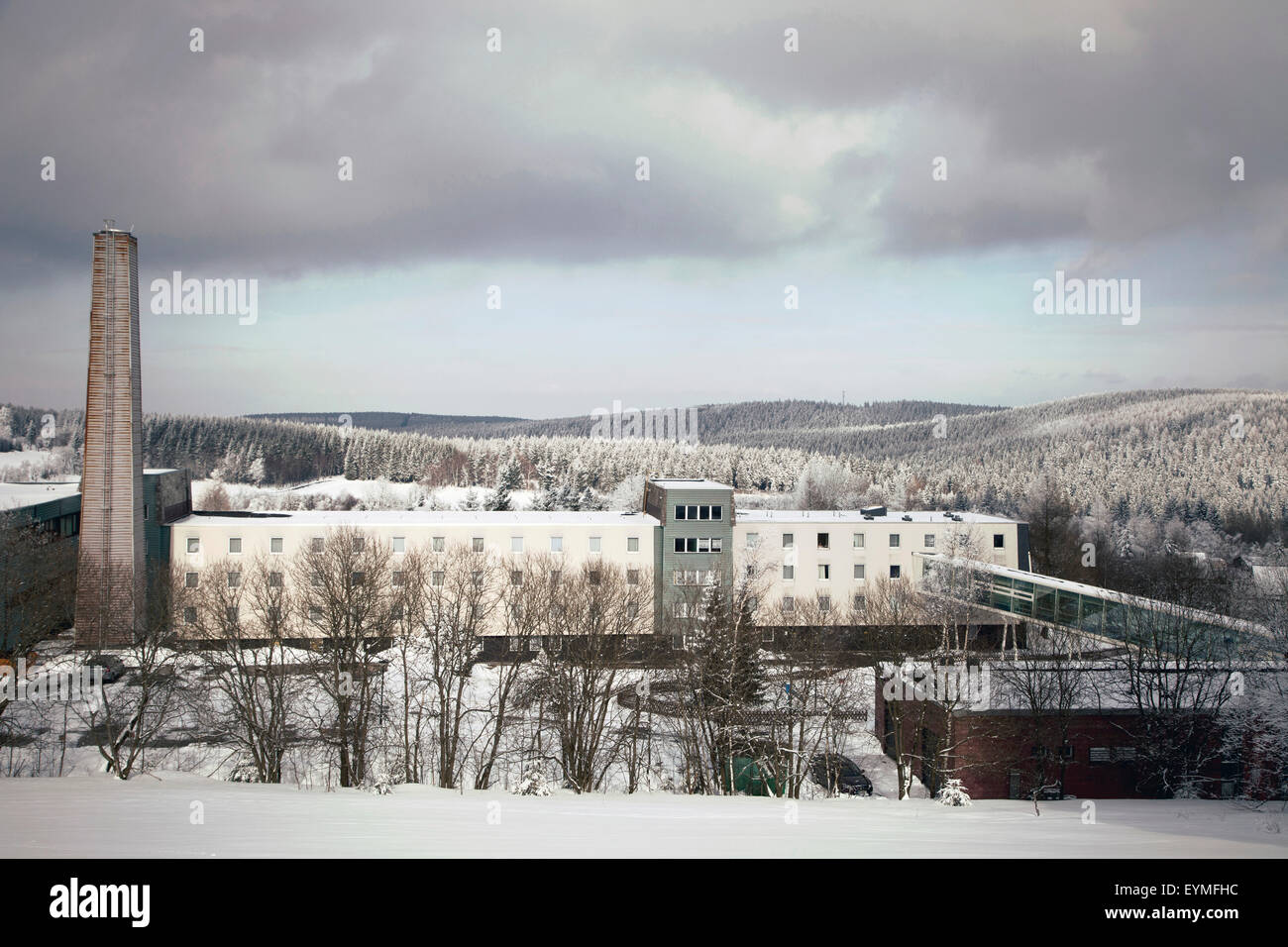 hotel complex, scenery, snow, winter Stock Photo - Alamy