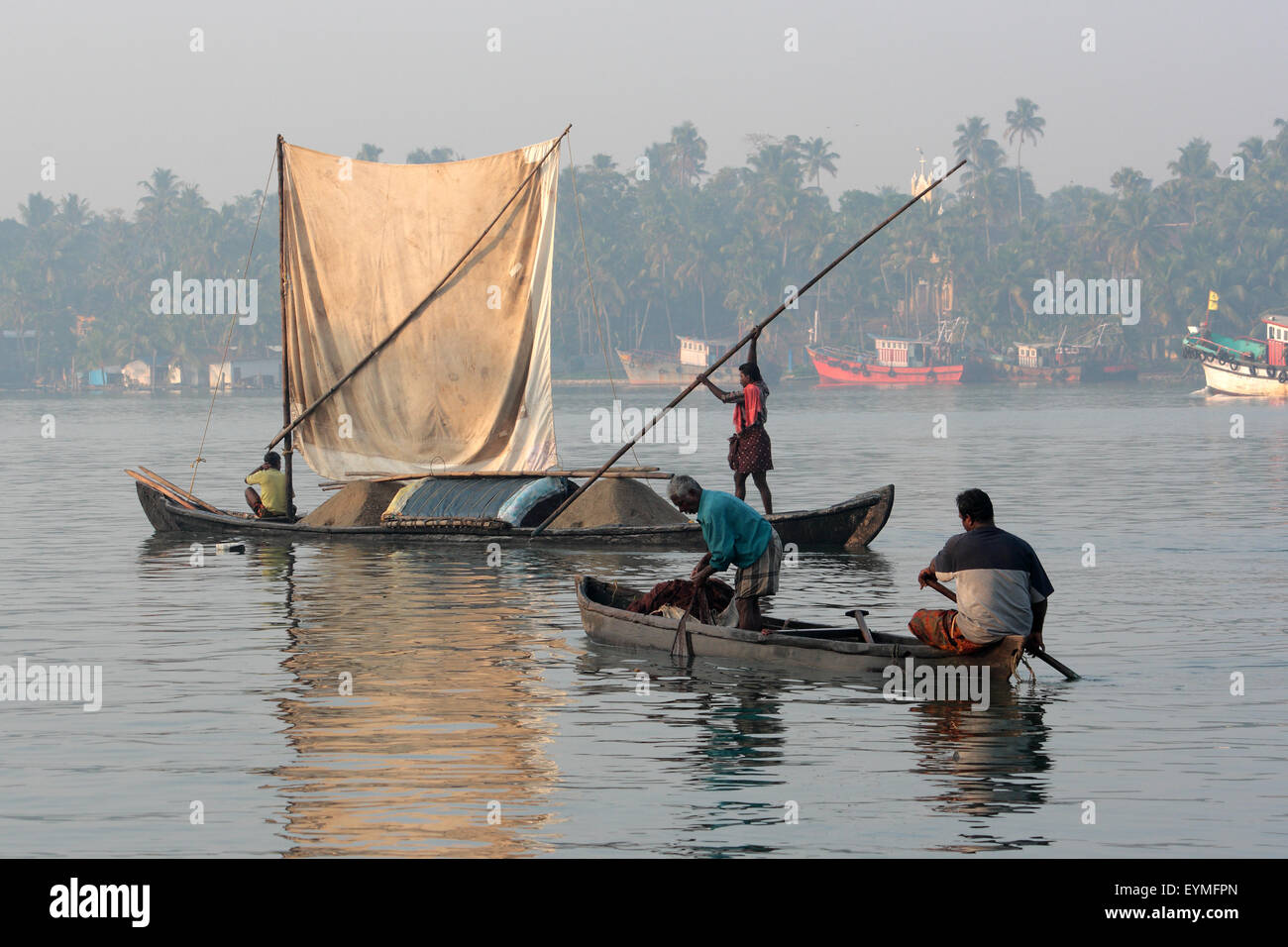 Fisherman Casting Net, Kerala, India Stock Photo - Alamy