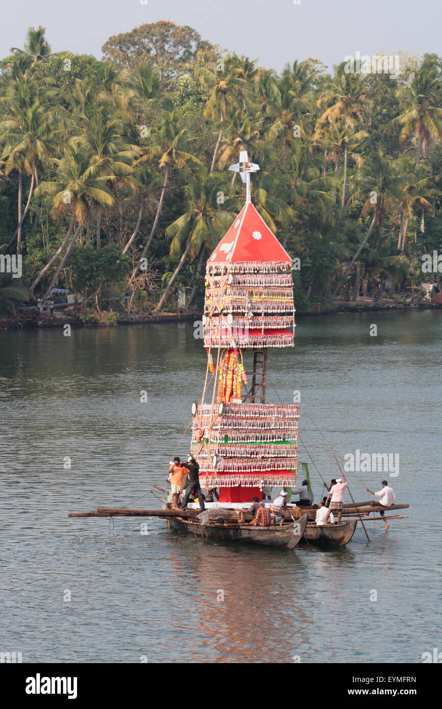 Eduppukuthira, ashtamudi, lake, Quilon, kollam, Kerala, India Stock ...