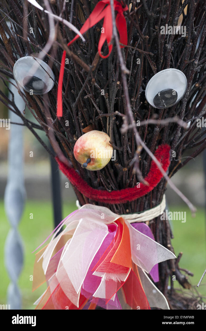 Face on besom (broom Stock Photo - Alamy
