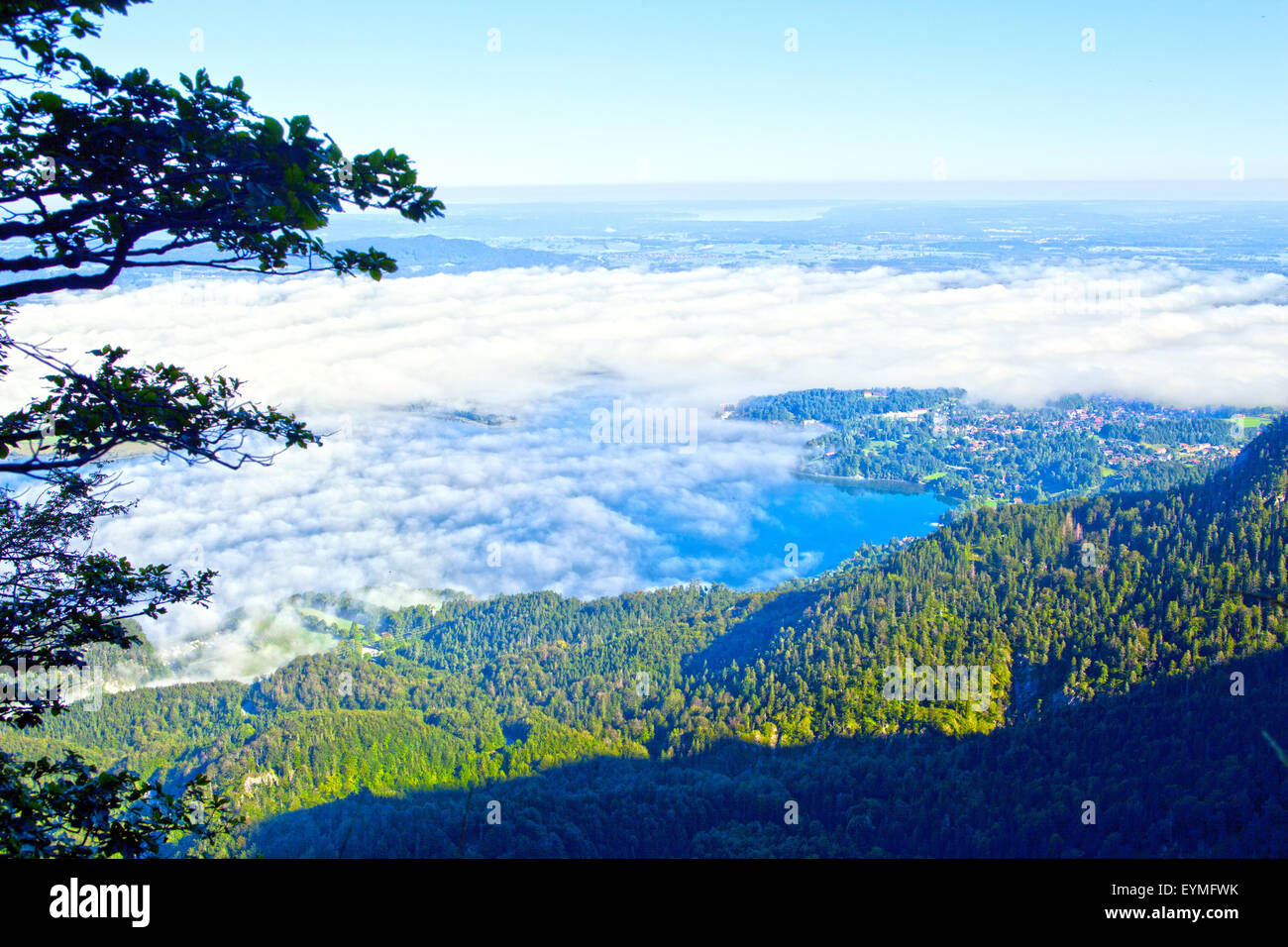 Alpine foothills with Lake Kochelsee Stock Photo - Alamy