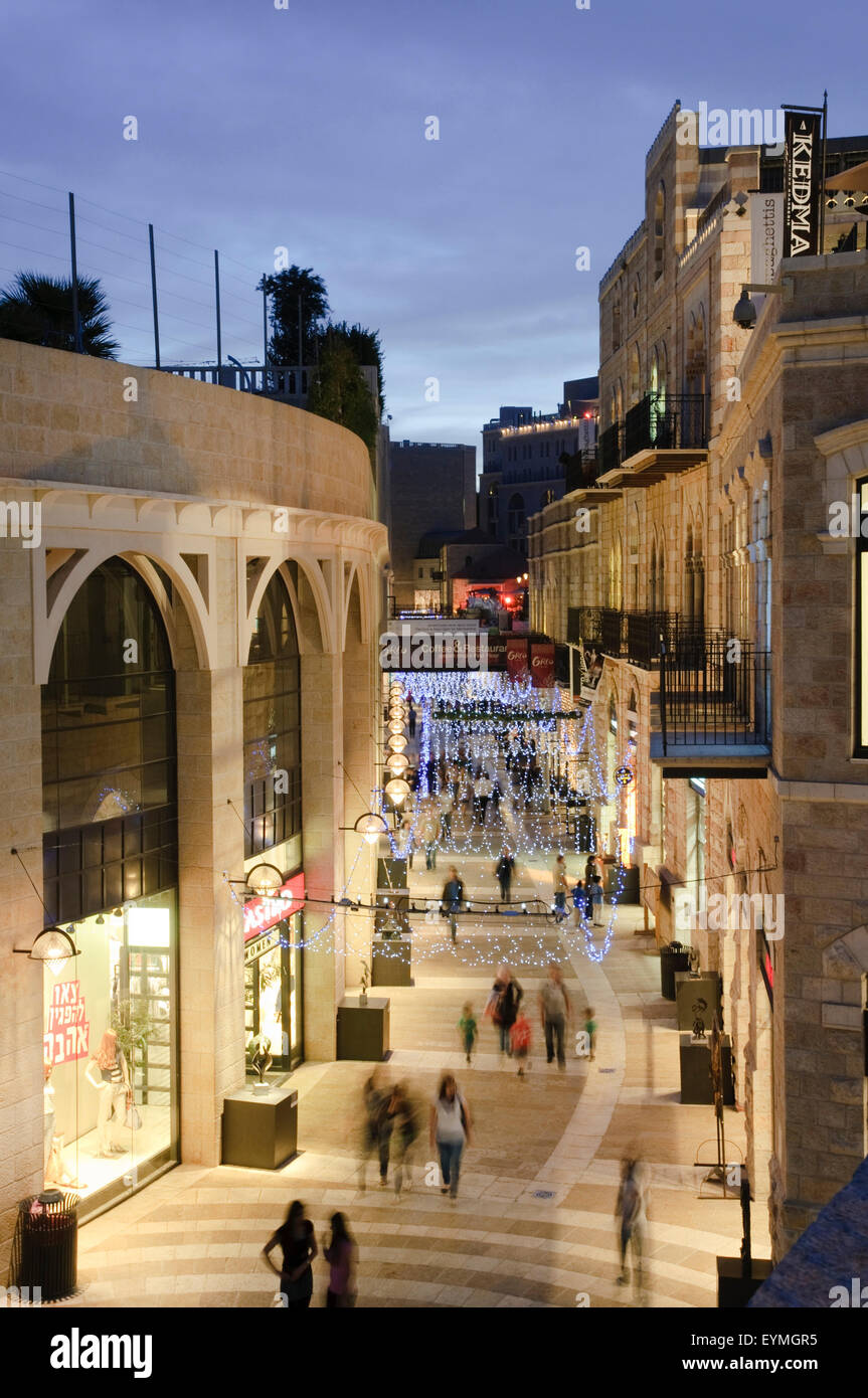 Modern Jerusalem, shopping street, shopping centre of Mamilla Mall ...