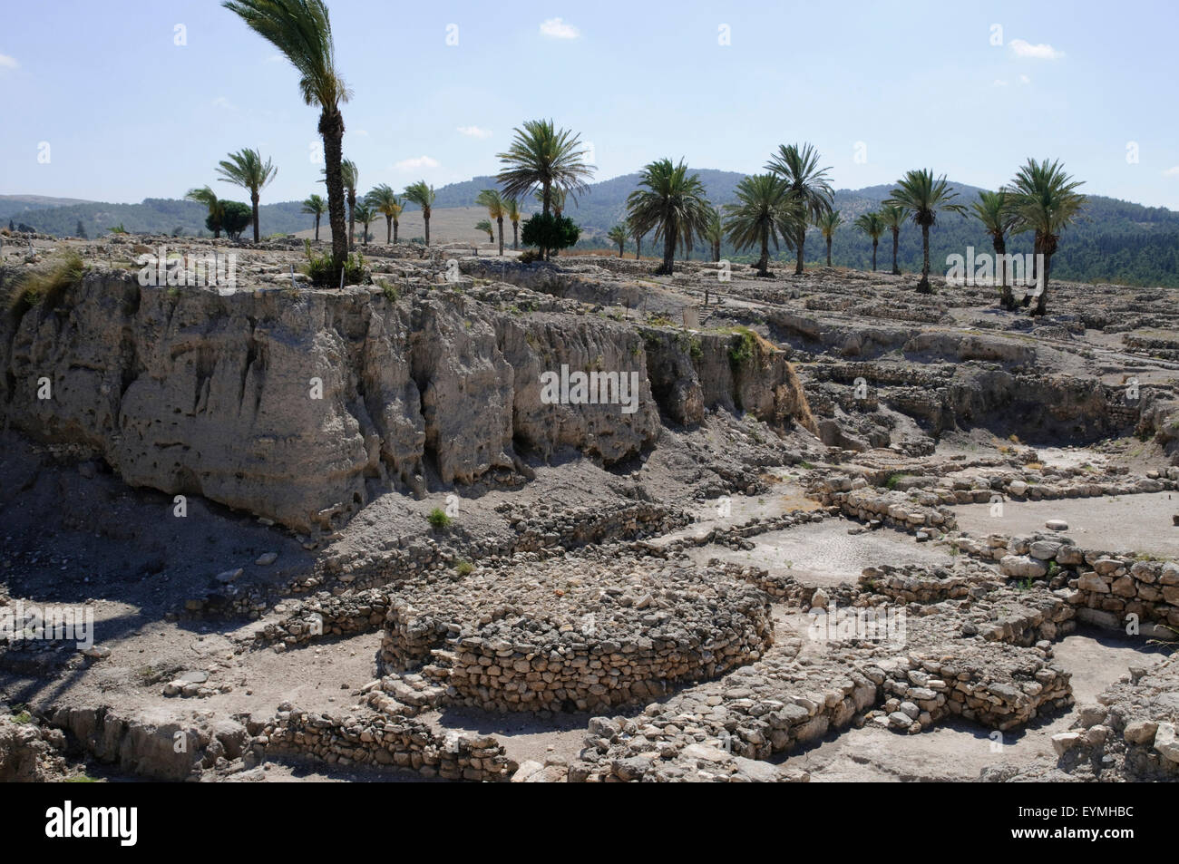 Archaeological excavation Megiddo, round altar, Israel Stock Photo - Alamy