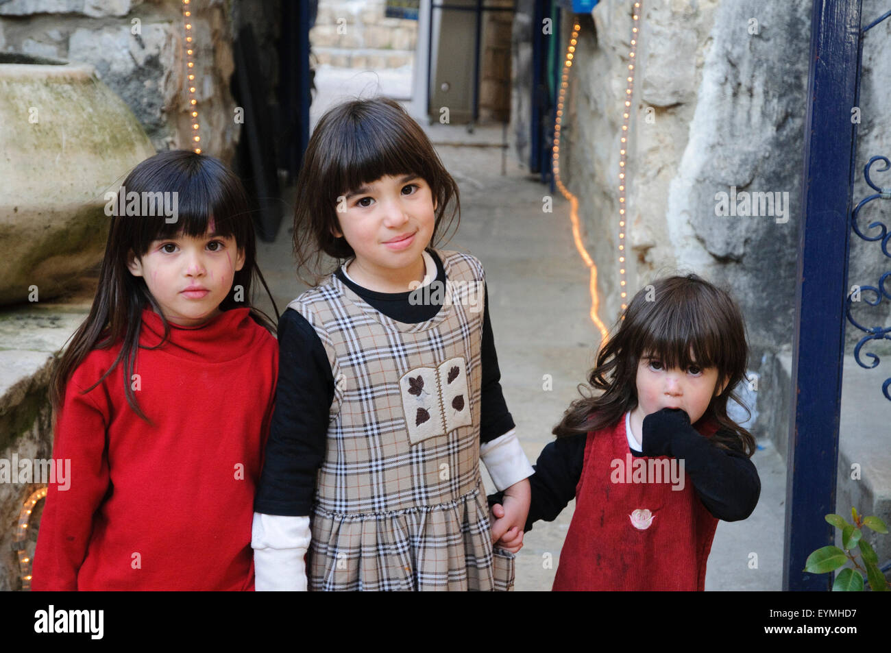 Girls, Old Town, Zafed / Sefad, Galilee, Israel Stock Photo - Alamy