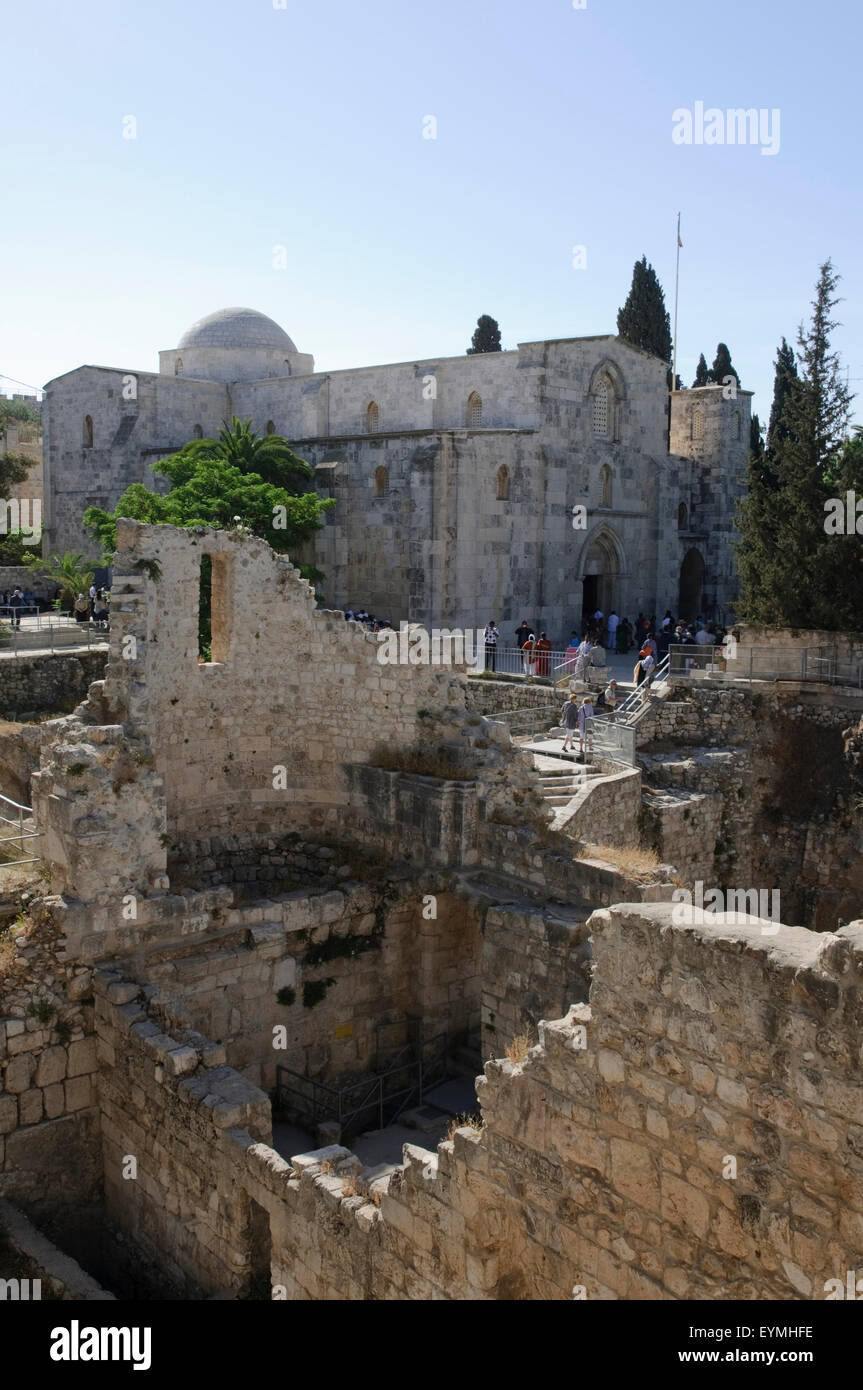 Old Town of Jerusalem, excavation Pool of Bethesda and St. Anne's ...