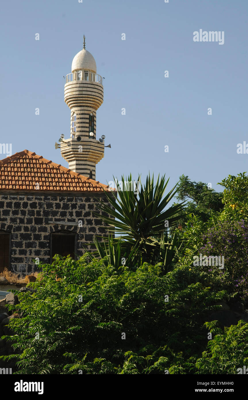 Galilee, Circassians village Kafr Kama, minaret, Israel Stock Photo - Alamy
