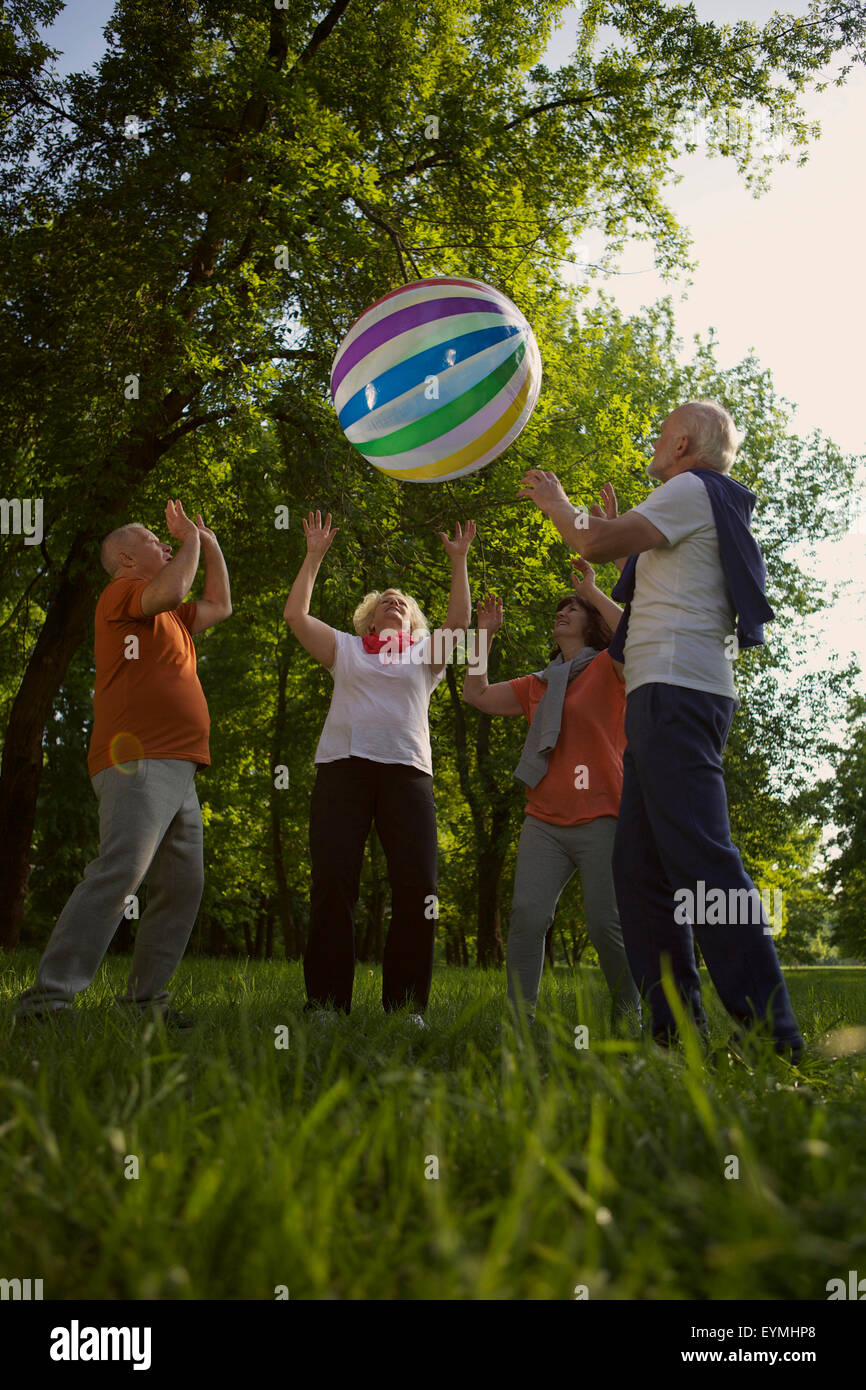 Senior citizens, ball, colorful, sport, gymnastics, nature Stock Photo ...