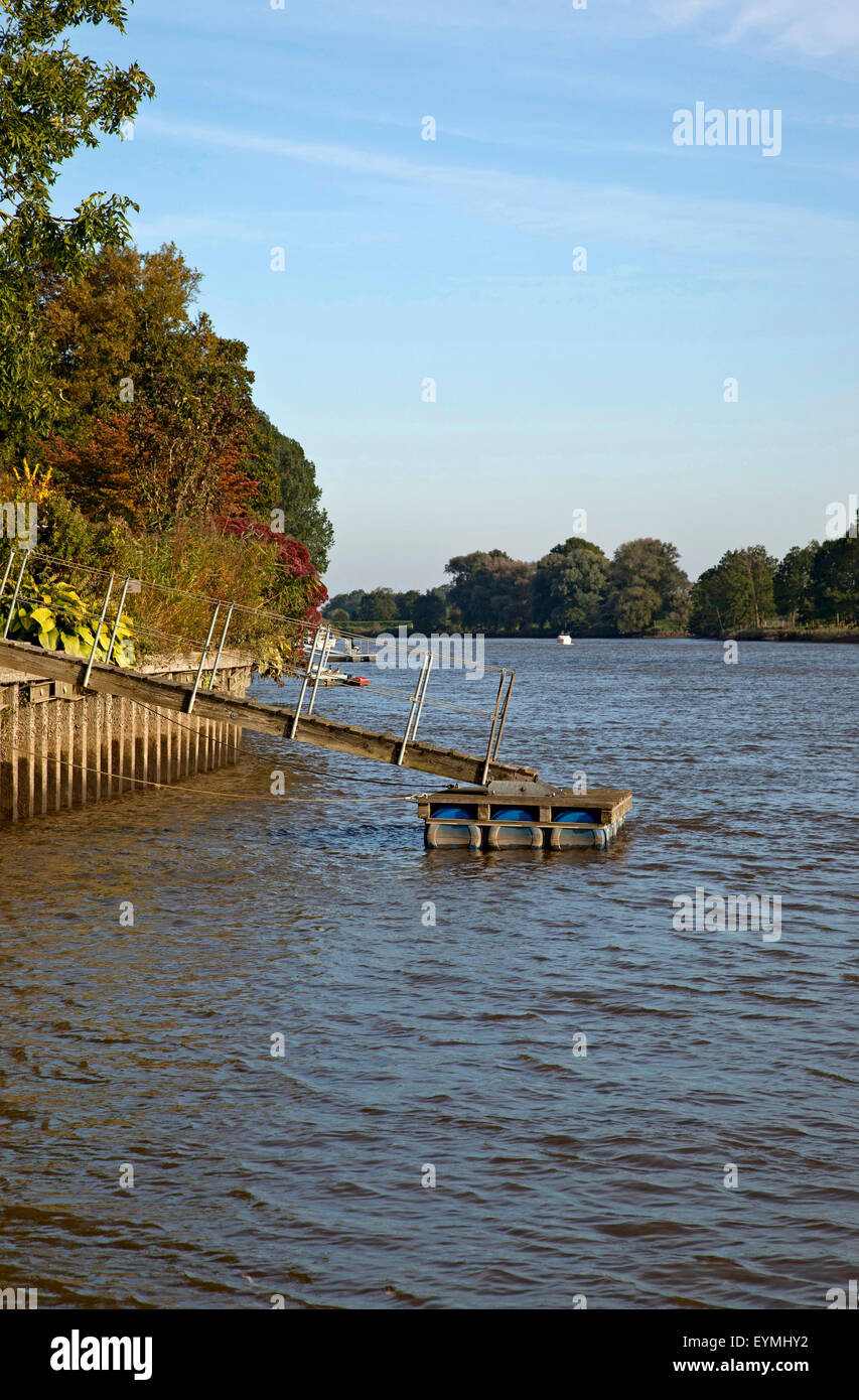 River, footbridge, scenery, water Stock Photo - Alamy