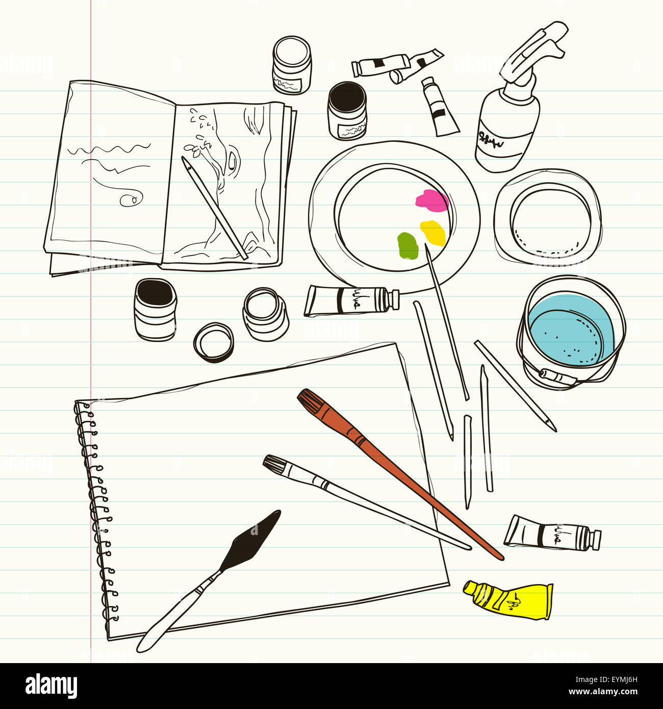 Art and drawing supplies hi-res stock photography and images - Alamy