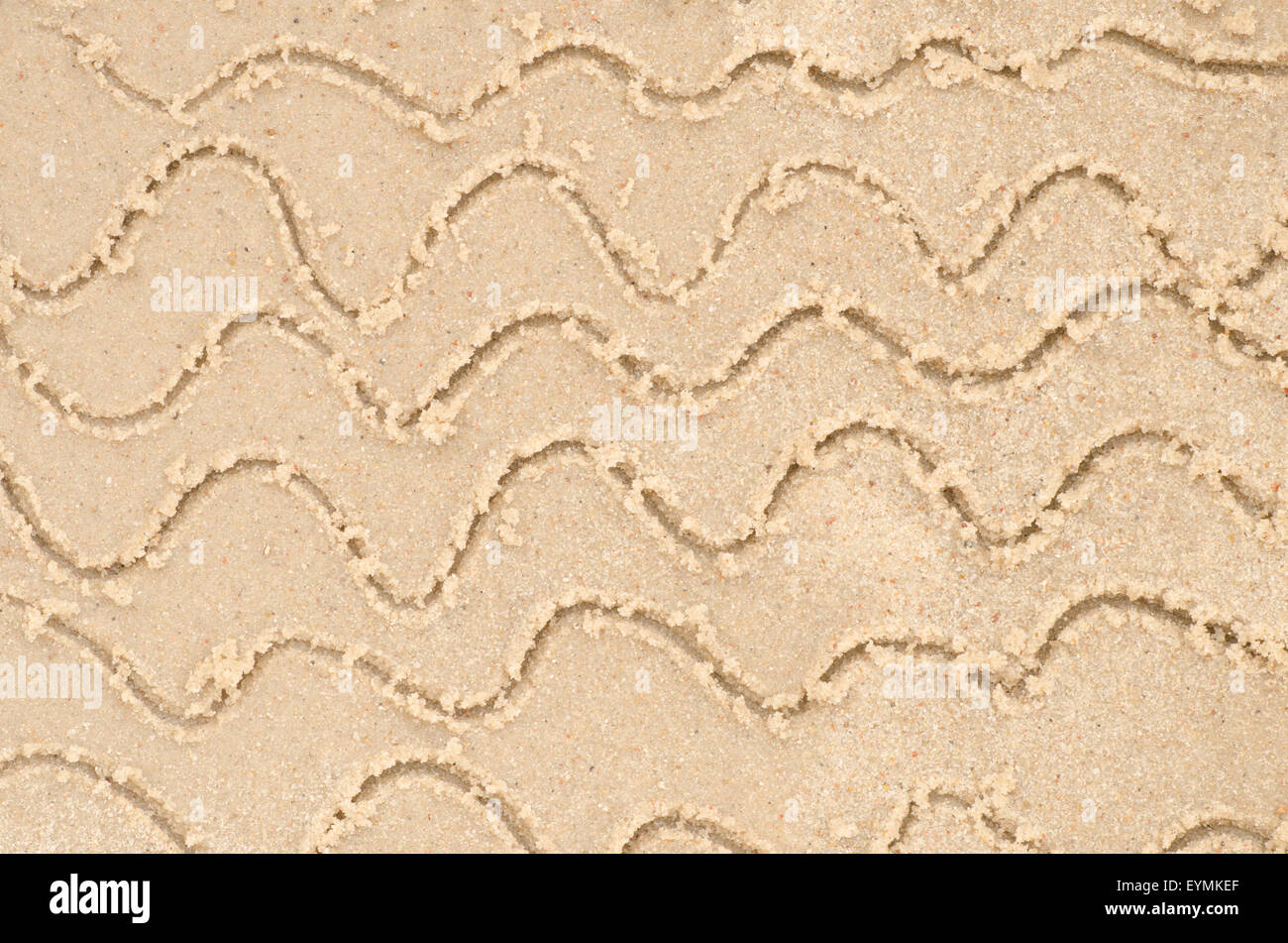 close up to water waves drawing on sand Stock Photo - Alamy