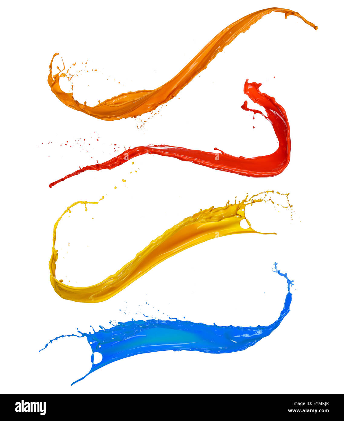 Orange red yellow paint Cut Out Stock Images & Pictures - Alamy