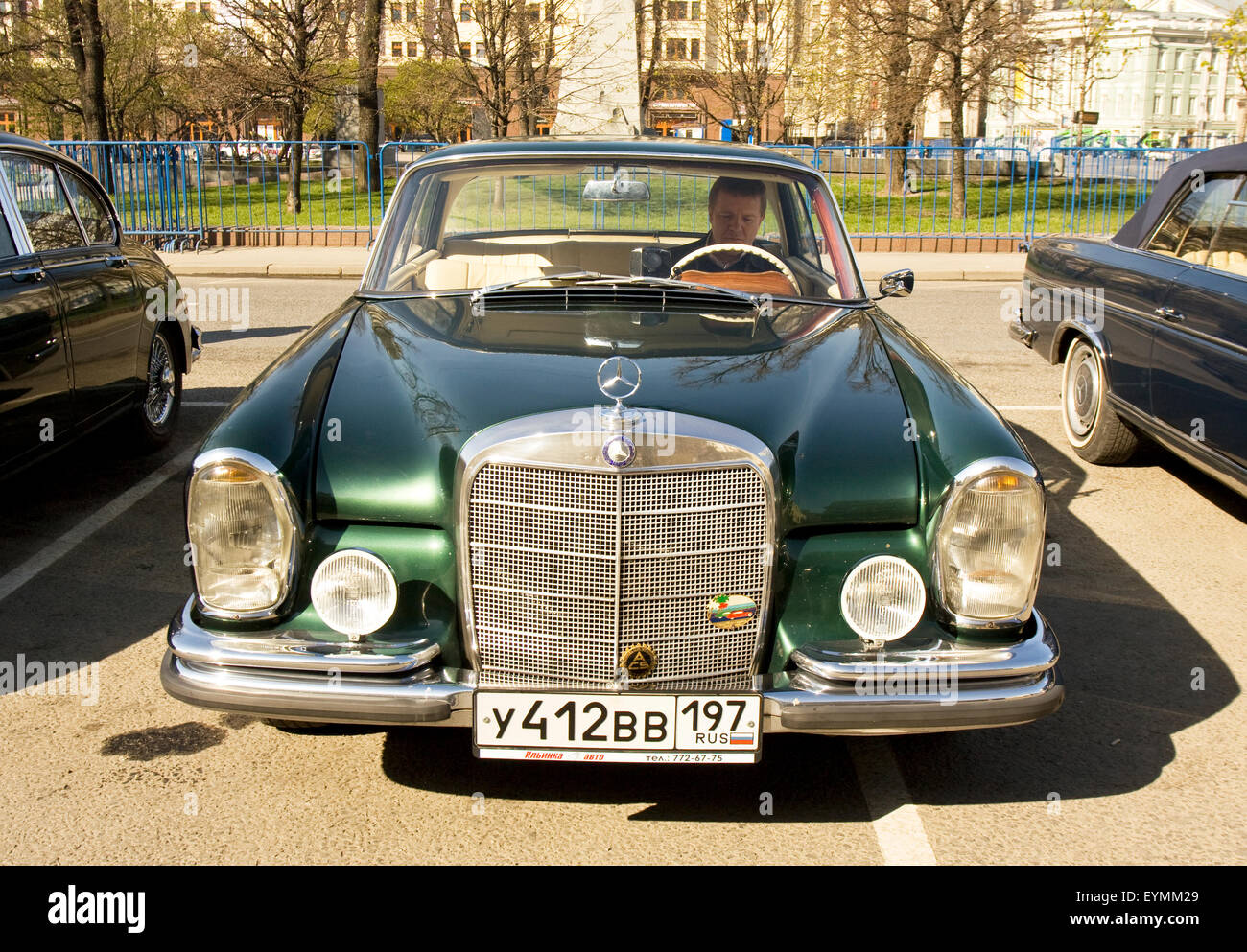 MOSCOW - APRIL 27, 2014: retro car mercedes benz of 1964 on rally of ...